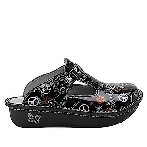 Alegria Women's Classic Peace & Love Patent Clog 9.5-10 W US