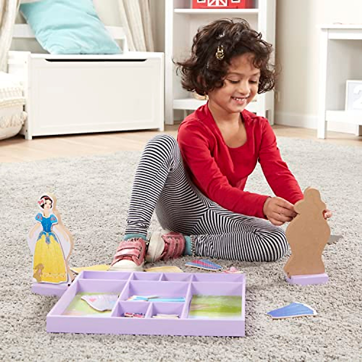 Melissa & Doug Disney Sleeping Beauty and Snow White Magnetic Dress-Up Wooden Doll Pretend Play Set (40+ pcs)