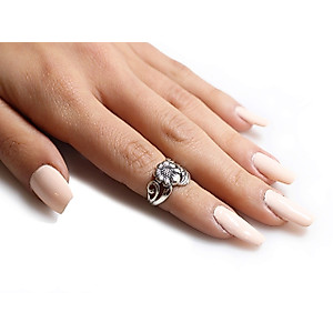 CloseoutWarehouse 925 Sterling Silver Karen's Flower Ring Size 5