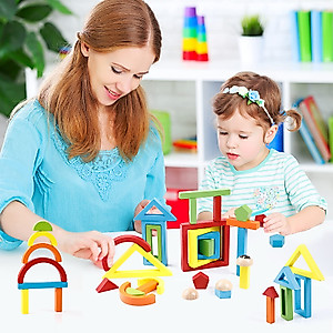 Montessori Toys for 2 Year Old Boys Girls Wooden Toys for Toddlers 1-3, 26 Pcs Wooden Stacking Toys for Preschool Kids