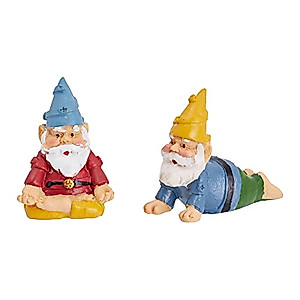 Juvale 4 Pieces Mini Garden Gnomes, Outdoor Fairy Miniature Statue Accessories Set, Decorations in Funny Poses, Yard Ornaments for Yoga Gifts, Garden, Plant Pots Decor