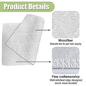 Light 'N' Easy Steam Mop Pads Replacement Reusable for S3601 S3101 S7326 7688ANB 7688ANW Floor Microfiber Cleaning Cloths(8 Pack)