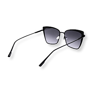 EVEE Cat Eye Sunglasses For Women with Reflective Lenses and Metal Frame - Black Cat Eye Sunglasses - (Meow)