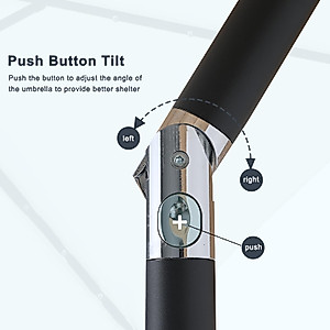 MASTERCANOPY Patio Umbrella with Solar LED Lights for Outdoor Market Table (7.5ft,Turquoise)