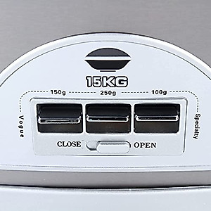 DNYSYSJ Stainless Steel Rice Dispenser, Automatic Rice Container Storage Box Countertop Rice Organization Food Dispenser for Home Kitchen (15KG Capacity, Silver)