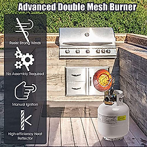 COSTWAY 15,000 BTU Propane Tank Top Heater, Portable Heater with Safety Shut-off Valve and Tip-over Switch, CSA Certification for Outdoor, Camping, Deluxe (Propane Cylinder not Included)