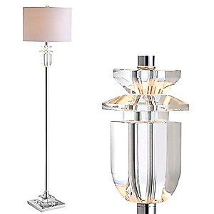 JONATHAN Y JYL1046A Aria 63" Crystal/Metal LED Floor Lamp Contemporary,Glam,Transitional for Bedrooms, Living Room, Office, Reading, Clear/Chrome