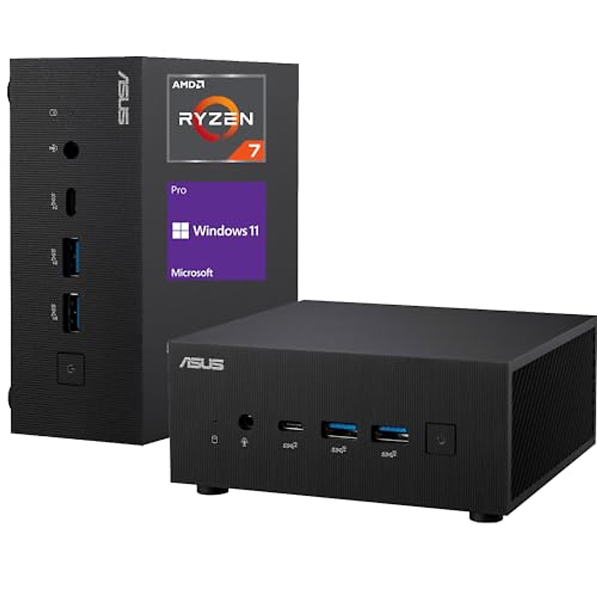 ASUS ExpertCenter Business Mini PC Desktop, AMD Ryzen 7 5800H Processor, 32GB RAM, 1TB SSD, Display Port, RJ45, HDMI, Wi-Fi 6, Windows 11 Pro, Black