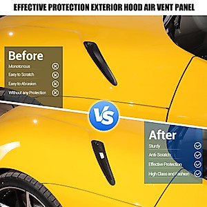 Real Carbon Fiber Hood Air Vent Trim Cover Fit for Toyota Supra GR A90 A91 MK5 2019-2024, Hood Air Outlet Vent Molding Sticker Trim, 2PCS (Carbon Fiber)