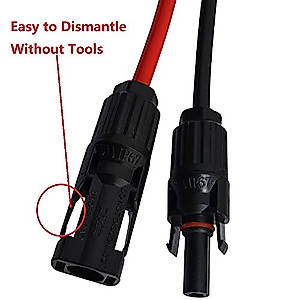 SolarEnz Solar Connectors to 2 Pin Power Industrial Circular Connector Adapter Connect Solar Panel Charge Portable Power StationCompatible with AC200MAX 8Ft/2.5M