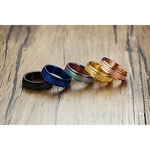 SSZYU Engraving Keep Fucking Going Spinning Inspirational Ring for Women Stainless Steel Spinner Ring 6MM Glitter Finish Rings for Women Men Graduation Gift for Teen,Size 10