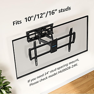 MOUNTUP Full Motion TV Wall Mount for Most 42-82 inch TVs, Wall Mount TV Bracket with Articulating Swivel and Tilt, TV Mount Max VESA 600x400mm, Holds up to 100lbs Fits 16" Studs MU0028