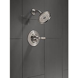 Delta Faucet Woodhurst 14 Series Single-Handle Shower Trim Kit, Shower Faucet with Single-Spray Touch-Clean Shower Head, Stainless T14232-SS (Valve Not Included)