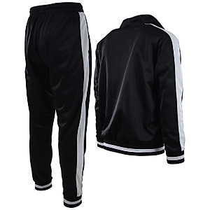 ChoiceApparel Mens Athletic 2 Piece Tracksuit Set (XL, 877-Black)