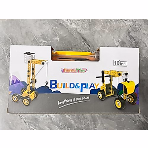 HOMETTER Educational Building Toys STEM Learning Kit, 10 in 1 Construction Blocks for Preschool Kids, 108 Pieces Engineering Toys Creative Set Gift for Boys Age 5 6 7 8 9 10+ Years Old