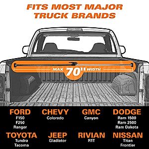 Keeper - Ratcheting Cargo Bar - Black/Silver, Adjustable From 40"-70"