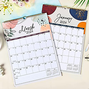 Calendar 2023-2024 - Aug. 2023 - Dec. 2024, 2023-2024 wall calendar with 18 Months, 17" x 12", Twin-Wire Binding + Hanging Hook + Large Blocks with Julian Dates, 2023-2024 Calendar for Organizing - Colorful Lump
