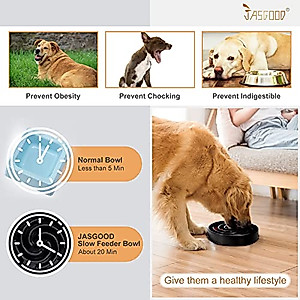 JASGOOD Slow Feeder Dogs Bowl for Large Dogs,Anti-Gulping Pet Slower Food Feeding Bowls Stop Bloat,Preventing Choking Healthy Design Dogs Bowl