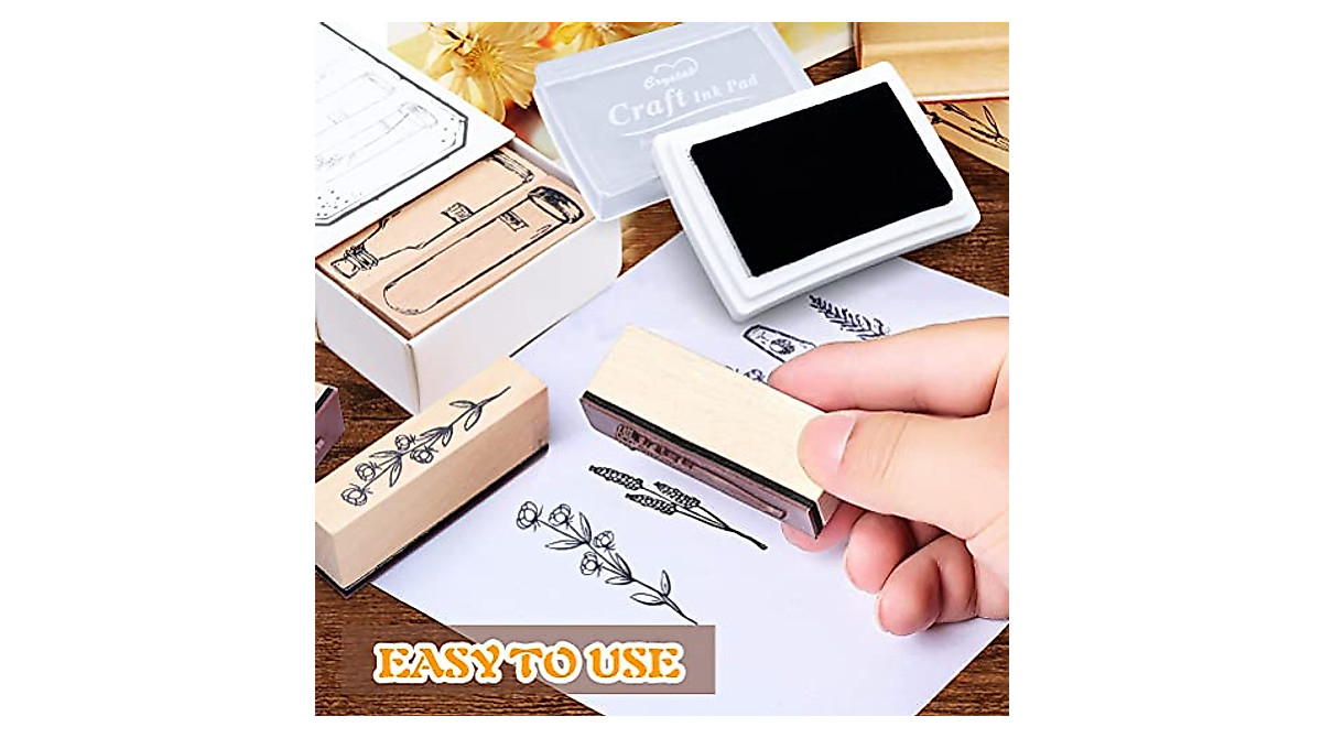 KAKALUOTE Vintage Wooden Stamps for Crafting