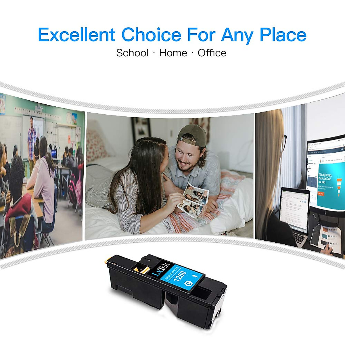 LxTek Compatible Toner Cartridge Replacement for Dell 1250 810WH C5GC3 XMX5D WM2JC to use with 1250c C1760nw C1765nfw C1765nf 1350cnw 1355cn 1355cnw Printer (Black Cyan Magenta Yellow, 4-Pack)