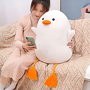 DRUNKENRIVER Cute Duck Stuffed Animals Sleeping Pillows Gifts for Girls Teens White Plushie Hugging Animal Super Soft Toys Christmas, Valentine's Day Gifts (White,13.7inches)