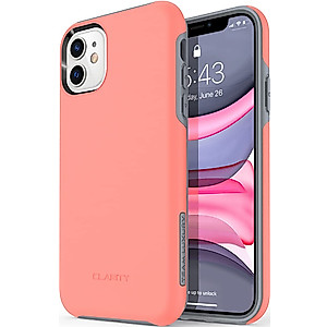 TEAM LUXURY for iPhone 11 Case, [Clarity Series] Shockproof Protective Phone Case Cover for Apple iPhone 11 6.1 inch (Living Coral, iPhone 11)