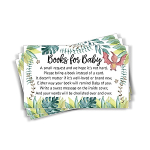 All Ewired Up 50 Books for Baby Request Insert Card for Boy Dinosaur Baby Shower Invitations or invites, Cute Bring A Book Instead of A Card Theme for Gender Reveal Party Story Games