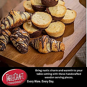 Tablecraft Rectangular Serving Cutting Board, 14 by 9 Inches, Brown