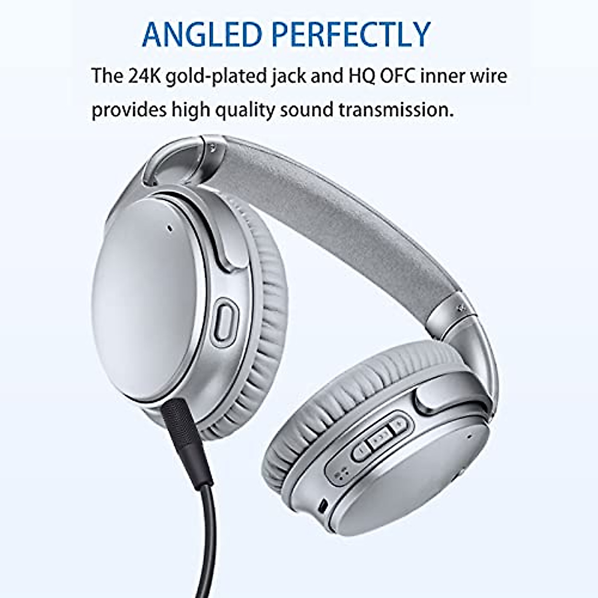 Audio Cable Replacement Aux Cable Cord Compatible with JBL E40BT E50BT S700 E45BT E55BT E65BTNC Headphones, Bose 700 QuietComfort QC35II QC35 QC25 Headphones 2.5mm to 3.5mm Stereo Audio Cord