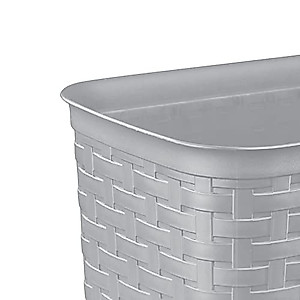 Sterilite 10346A06 3.4 Gallon/13 Liter Weave Wastebasket, Cement, 6-Pack