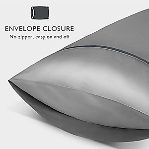 Fittia Silky Satin Body Pillow Pillowcase for Hair and Skin, Silk Body Pillow Case Cover 20x54 with Envelope Closure, Soft Long Pillowcase, Slivergrey, 1 Pack