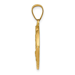 IceCarats 14K Yellow Gold Saint Cecilia Medal Necklace Charm Pendant Only