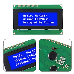 Alinan 2pcs IIC I2C TWI Serial LCD 2004 20X4 Display Blue Screen with IIC I2C Module Interface Adapter