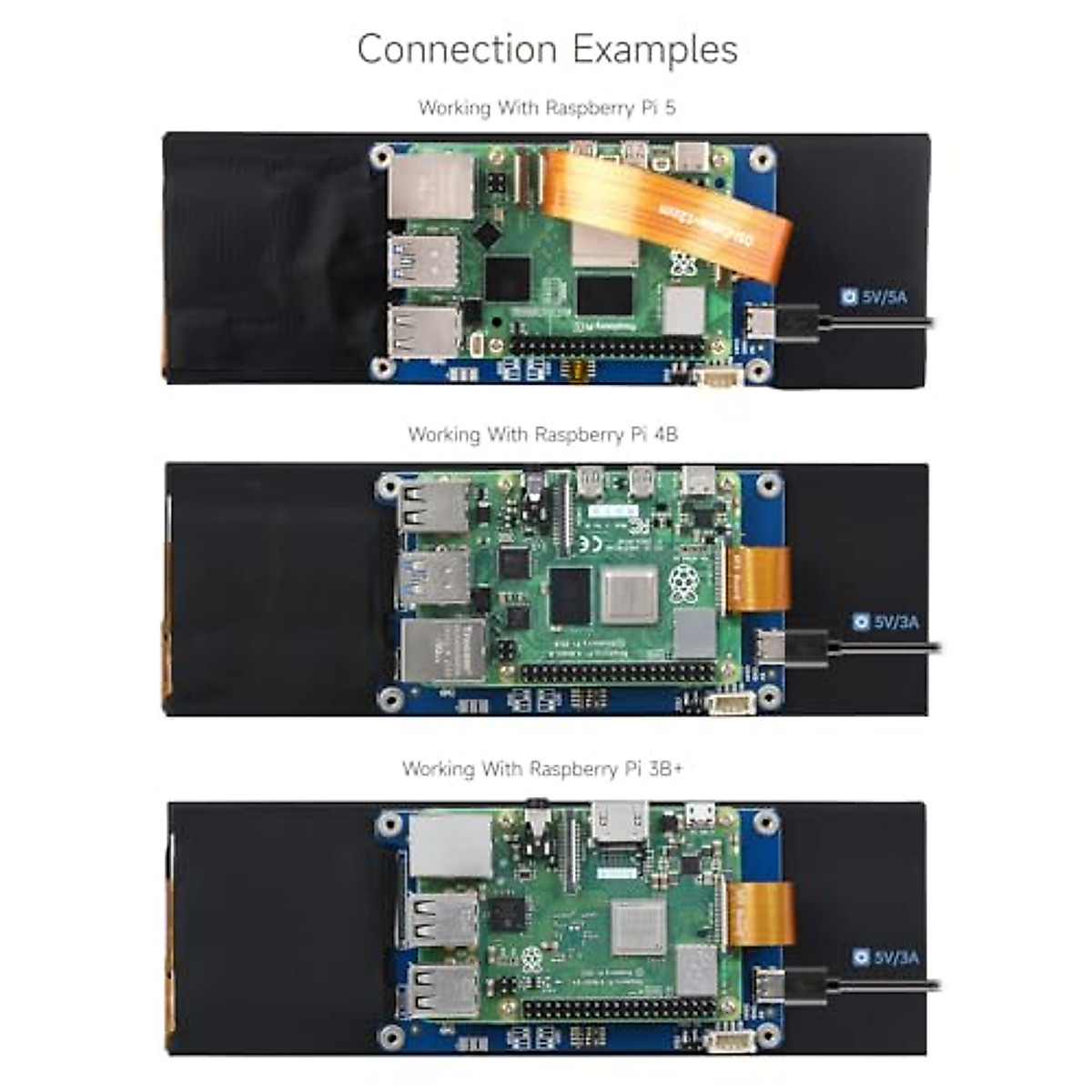 waveshare 7.9inch Capacitive Touch Display Compatible with Raspberry Pi 5/4B/3B+/3A+/CM3/3+/4 400×1280 Resolution IPS DSI Interface