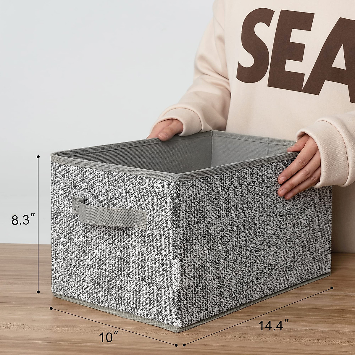 GRANNY SAYS Bundle of 3-Pack Rectangle Storage Bins & 1-Pack Hanging Closet Organizer