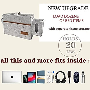 Bedside Caddy College Students Bunk Bed Accessories Bedside Storage Bag Hanging Organizer for Bunk and Hospital Beds,Dorm 13.7x11.8x1.2