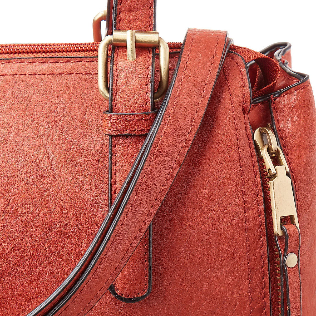 Bueno of California womens Veg Tan satchel style handbags, Burnt Orange, One Size US