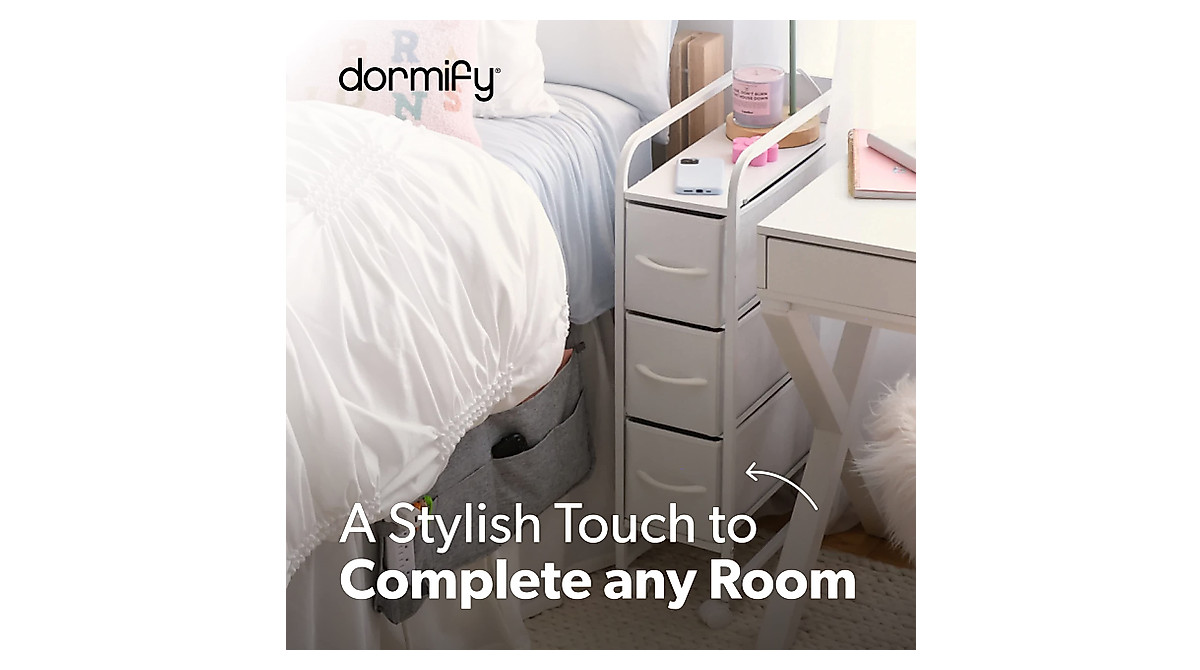 Dormify Narrow 3-Drawer Cart: Ideal for Small Spaces