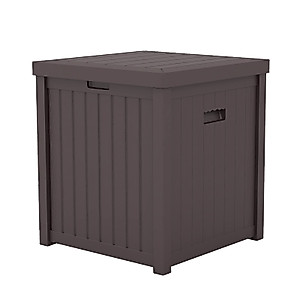 Patiowell 51 Gallon Resin Medium Deck Box, Outdoor Lightweight Storage Container for Patio Furniture, Pool Accessories, Toys, Garden Tools and Sports Equipment, Brown