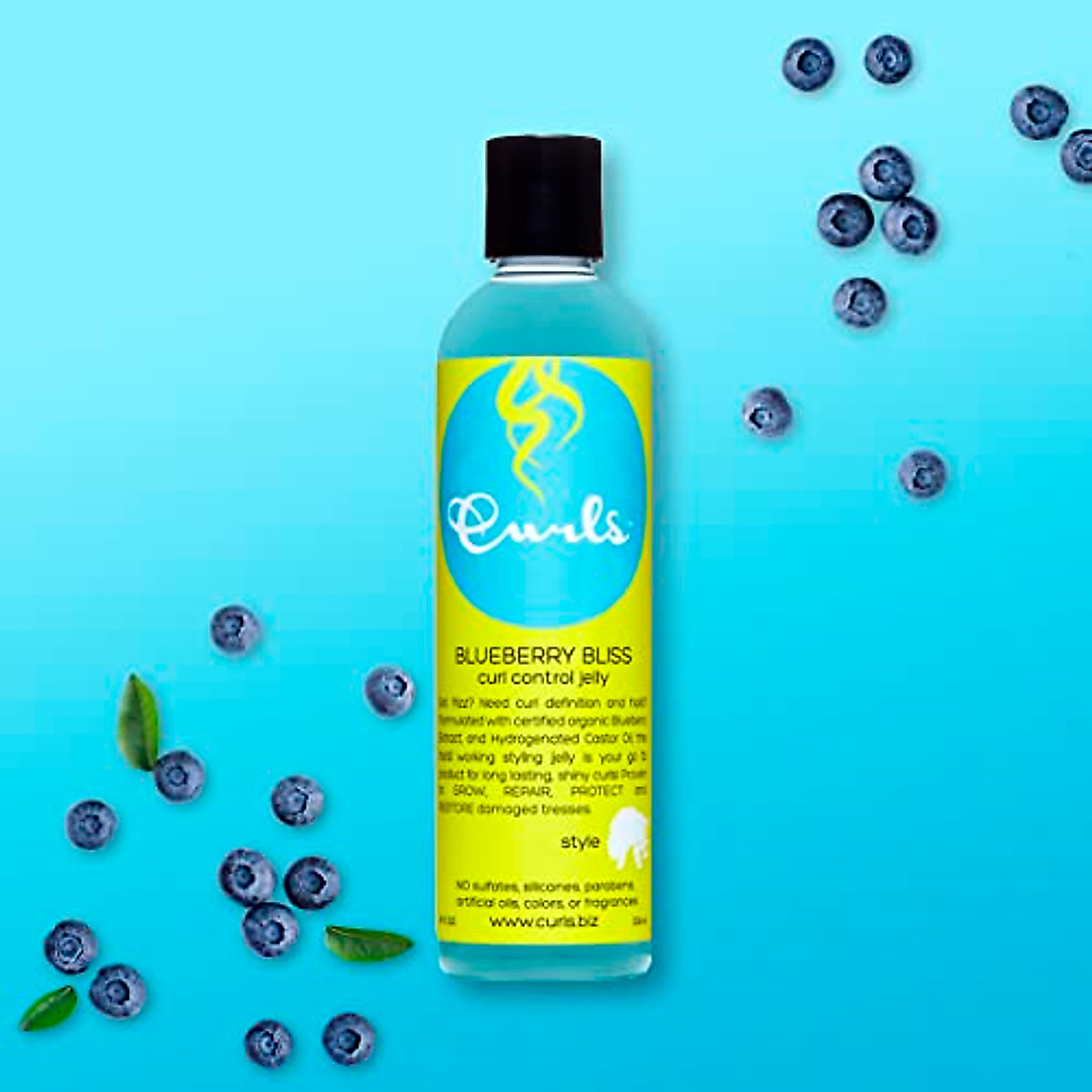 Curls Blueberry Bliss Control Jelly - 8 oz, Define & Defrizz, Wash and Go's, Twist Outs & Braid Outs, for Wavy, Curly, and Coily Hair Types
