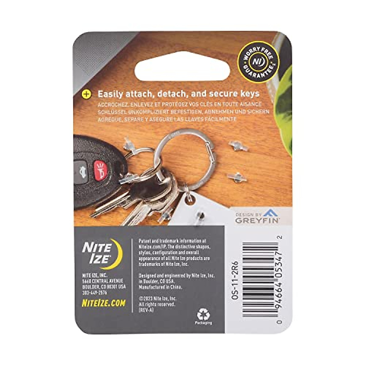 Nite Ize O-Series Gated Key Ring, Stainless Steel Split Ring Alternative, 2 Pack