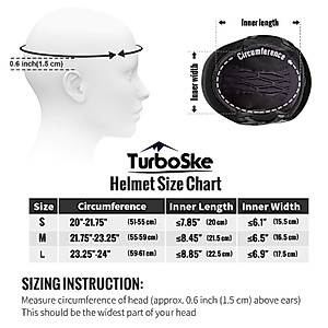 TurboSke Ski Helmet, Snowboard Helmet, Snow Sports Helmet for Men Women and Youth (Black, M)