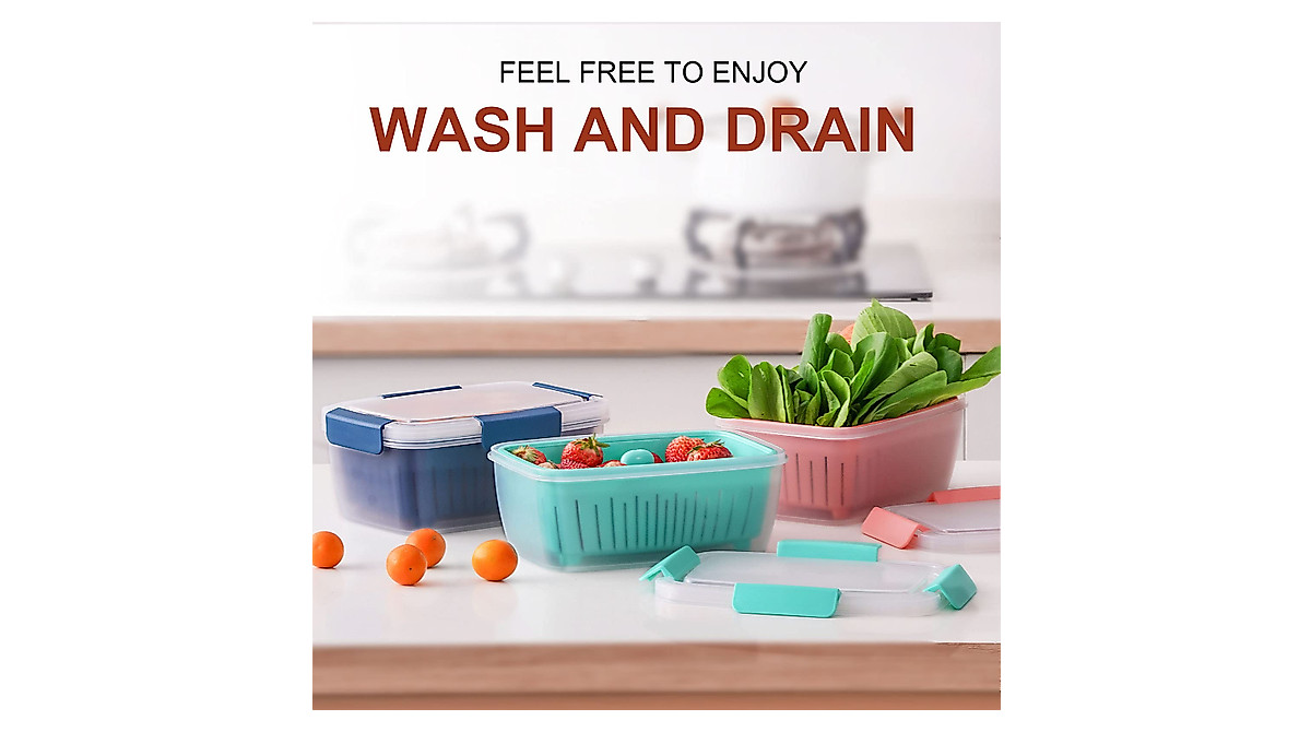 Shopwithgreen 68oz Berry Keeper Container for Fresh Produce
