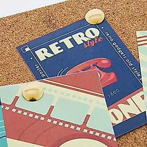 BAZIC Push Pins, Gold Metallic Flat Head Steel Point Thumb Tacks Pin for Cork Bulletin Board Map Posters Picture Office School (200/pack), 1-Pack