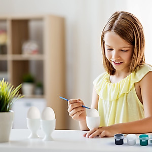 JOYIN 18 Pcs 2.36" Easter Eggs, White Wooden Eggs, Unpainted Wooden Fake Eggs for Kids Easter DIY Paint Your Own Egg Decor, Easter Eggs Hunt, Easter Craft, Easter Basket Stuffers, Crafts Activities