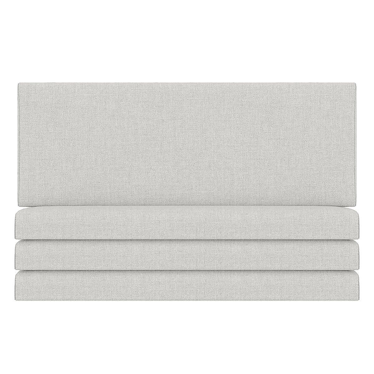 Jaxx Panelist Modern Padded Headboard – Set of 4 Wall Mounted Panels - Queen, Limestone Grey Microvelvet