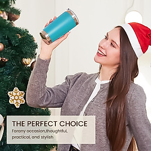 MEWAY 20oz Tumbler Cup Double Wall Vacuum Insulated Travel Mug Bulk, Stainless Steel Tumblers with Lid and Straw, Durable Powder Coated Coffee Cups for Cold & Hot Drinks (Light Blue, 1)