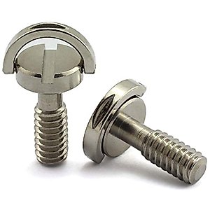 HJ Garden 2pcs 1/4-20 Thread D-Ring Stainless Steel Camera Fixing Screws for Camera Tripod Monopod QR Plate,D Shaft Quick Release Plate Mounting Screw 17mm Length