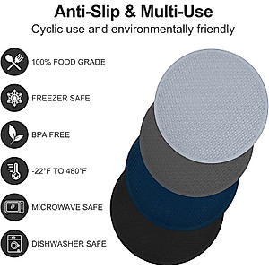 Silicone Microwave Mat Heat Resistant Multifunctional Mat, Splatter Guard, Trivet, Hot Pad, Pot Holder Round 12 Inch, 1 Pcs