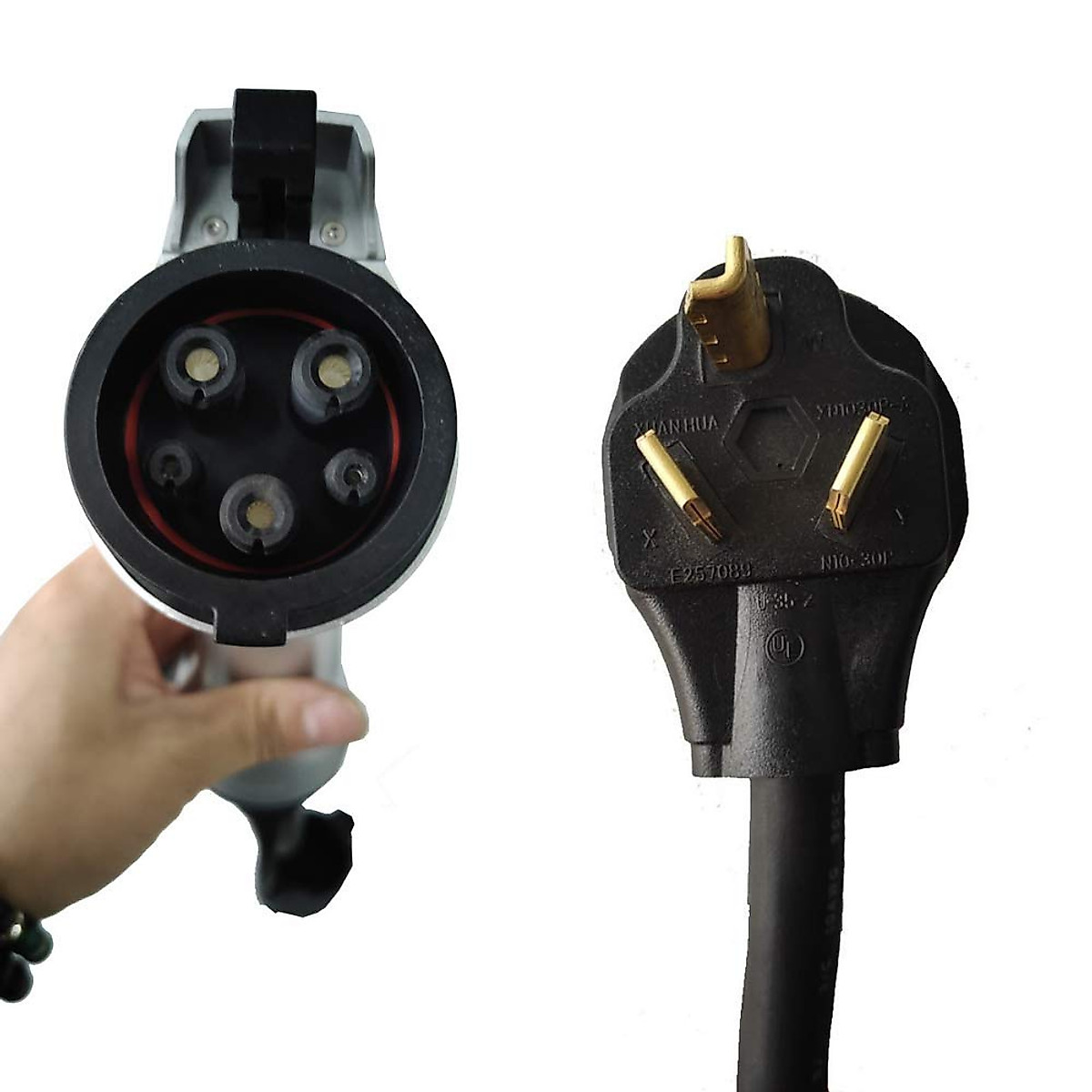 Splitvolt NEMA 10-30 Level 2 EV Charger 240V with 16 ft Cord, Fastest NEC-Safe 30 Amp Circuit Charging, J1772 Plug, Includes EVSE Cable Travel Bag